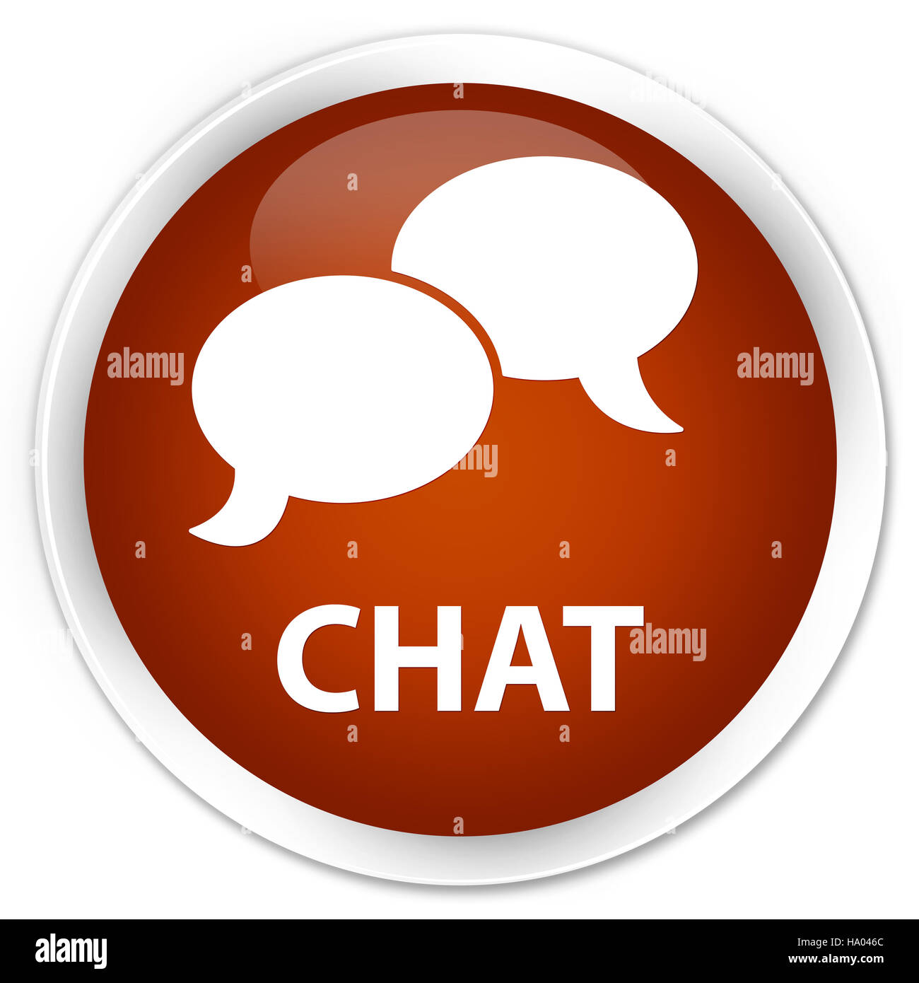 Chat isolated on premium brown round button abstract illustration Stock ...