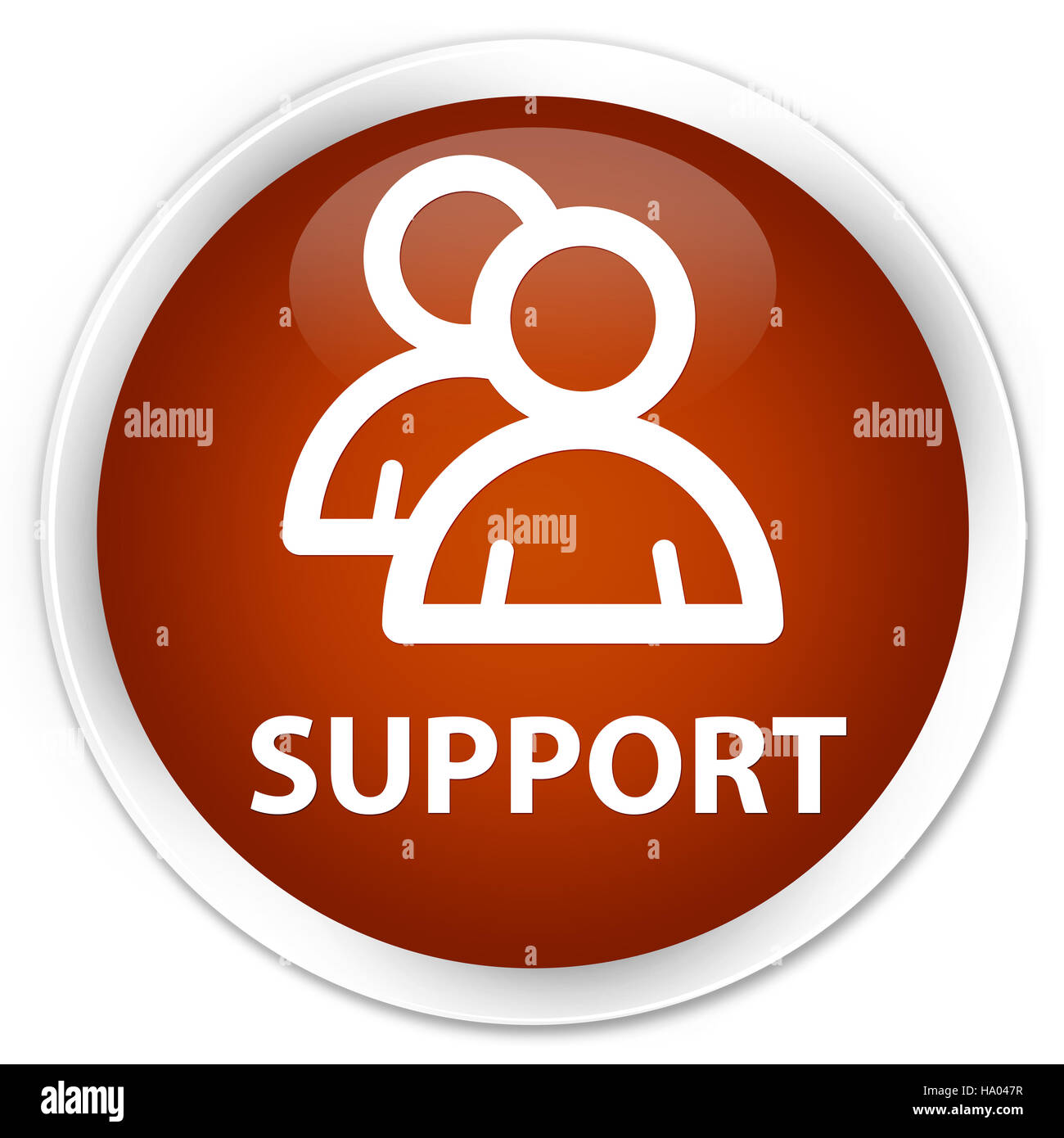 Support (group icon) isolated on premium brown round button abstract ...