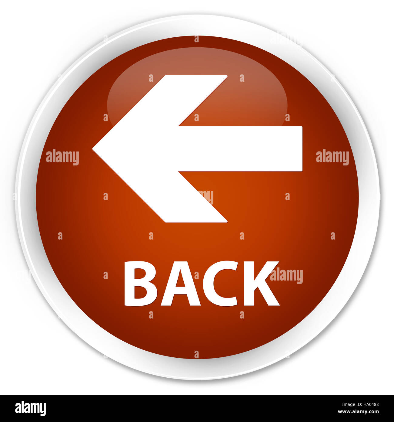 Back isolated on premium brown round button abstract illustration Stock ...