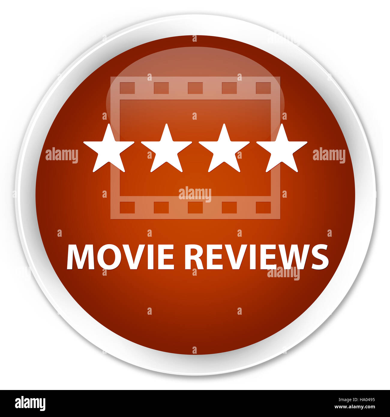Movie reviews isolated on premium brown round button abstract ...