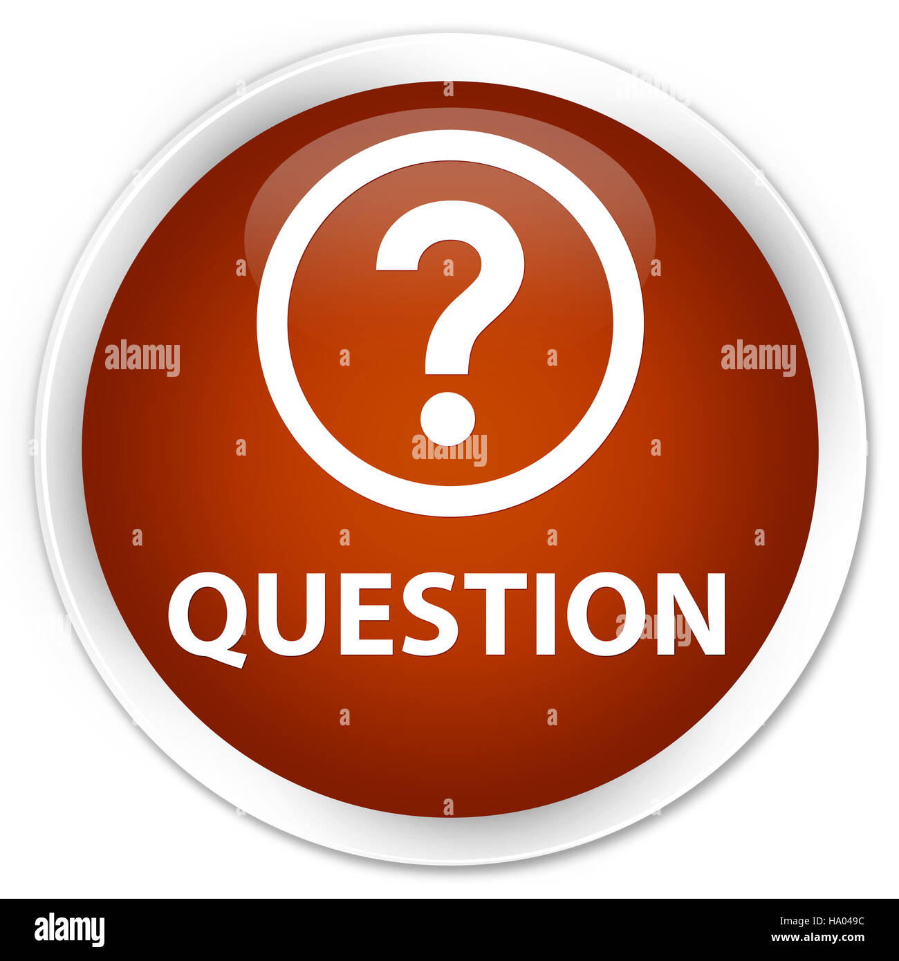 Question isolated on premium brown round button abstract illustration ...