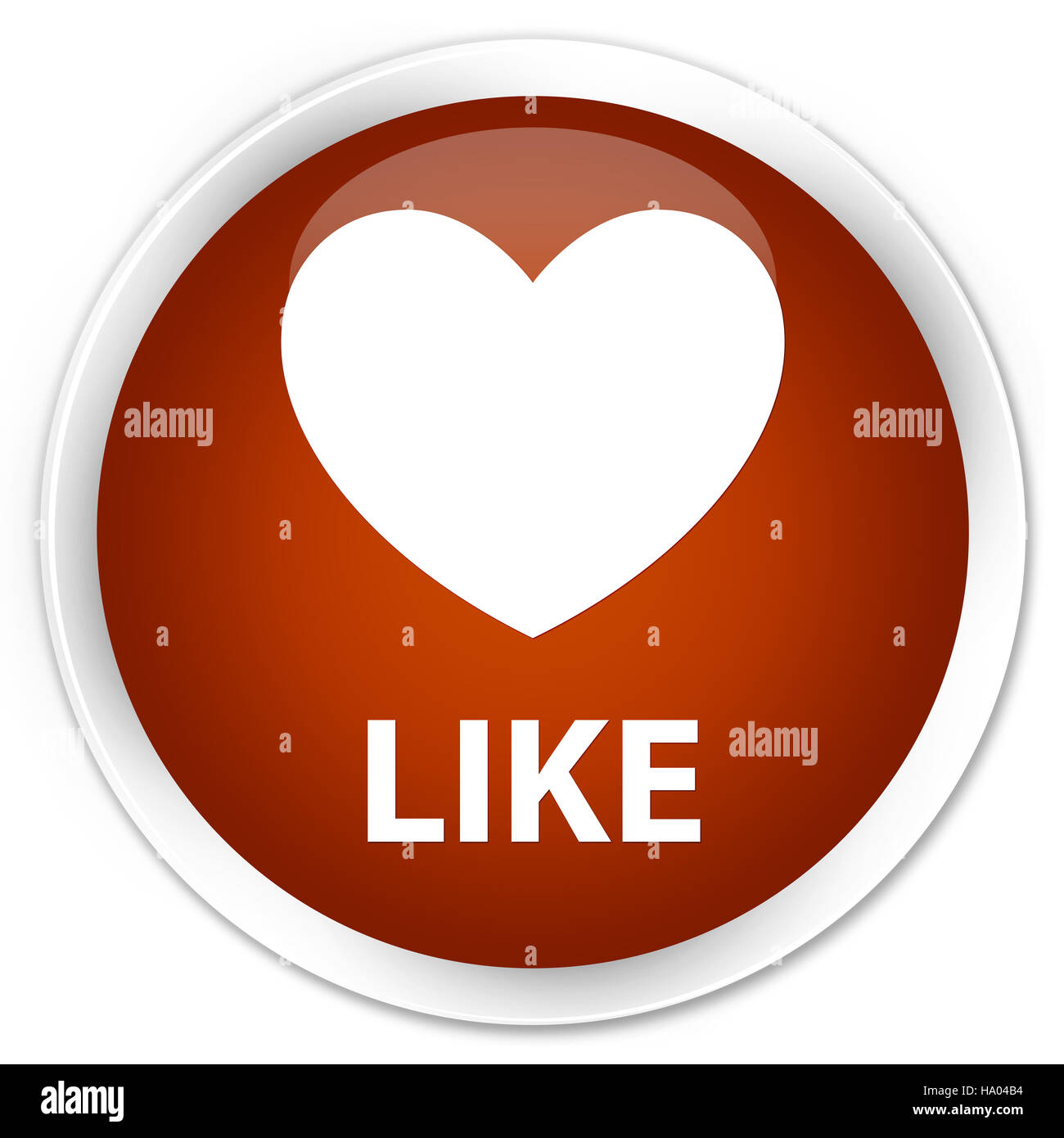 Like (heart icon) isolated on premium brown round button abstract ...