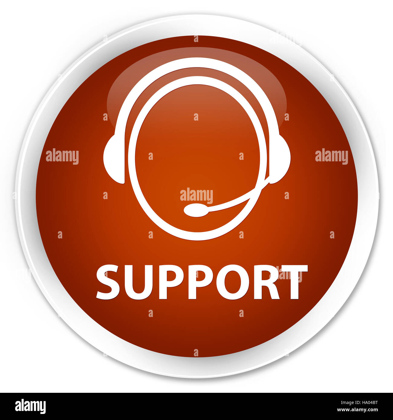 Support (customer care icon) isolated on premium brown round button ...