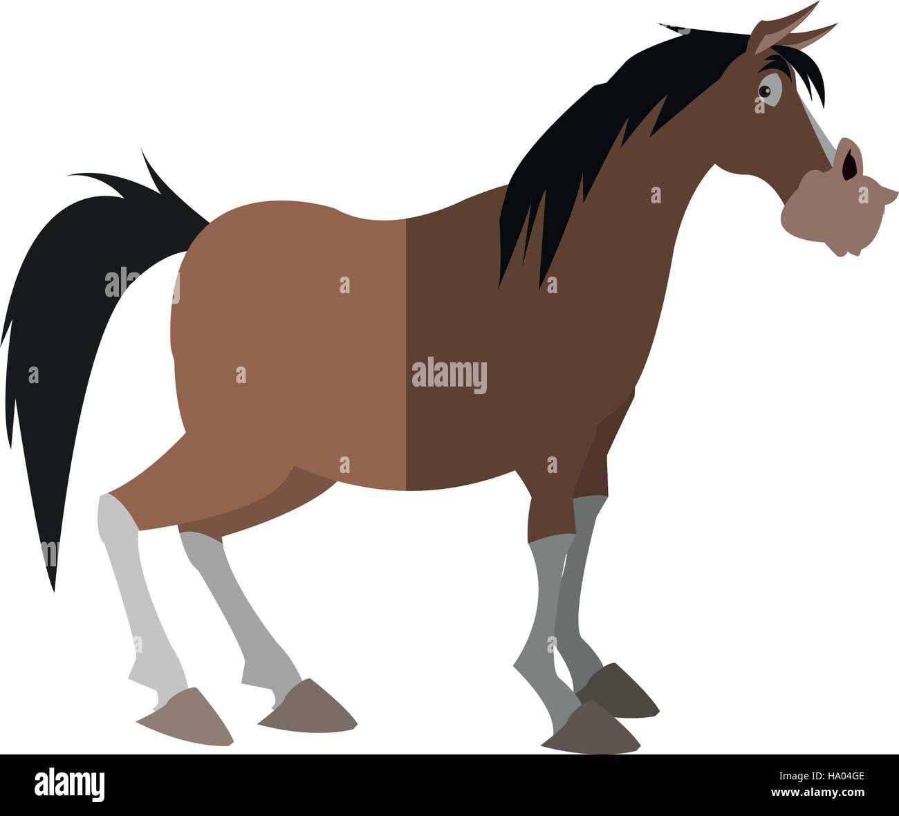 Horse cartoon icon. Animal farm nature rural and creature theme ...