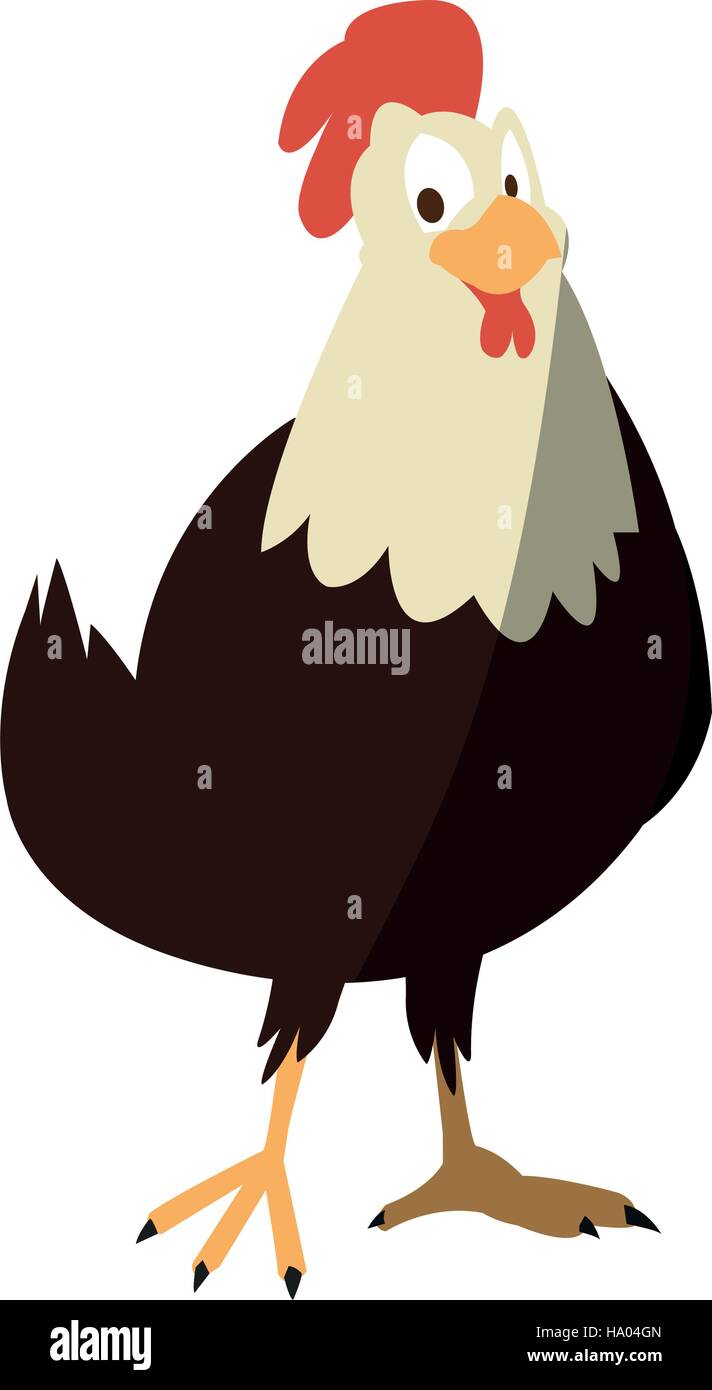 Chicken cartoon icon. Animal farm nature rural and creature theme ...