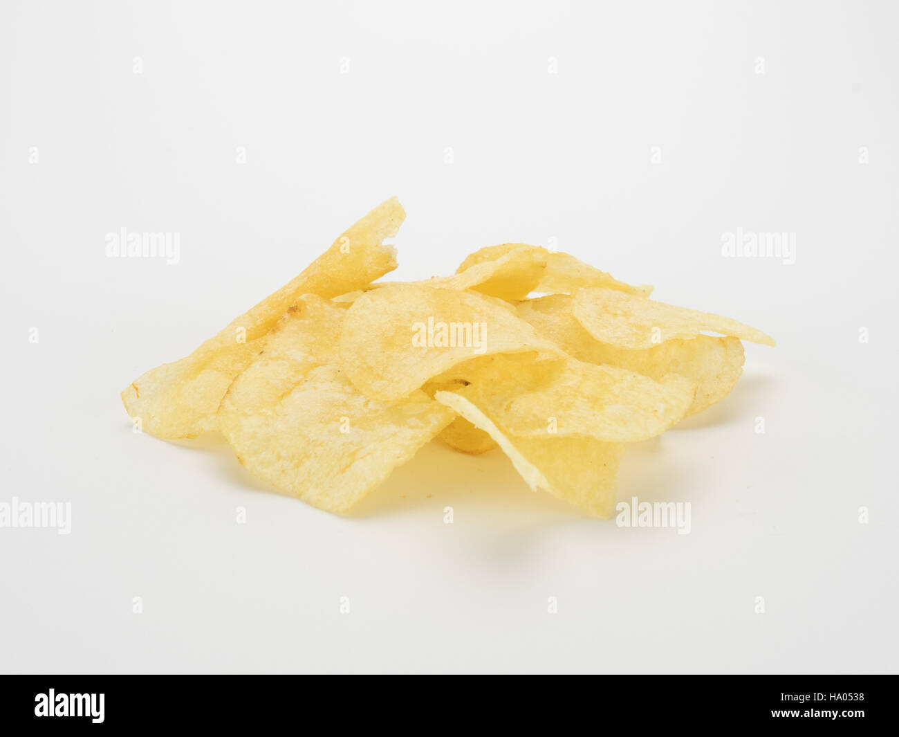 Potato Chips in a Pile Isolated on White Stock Photo - Alamy