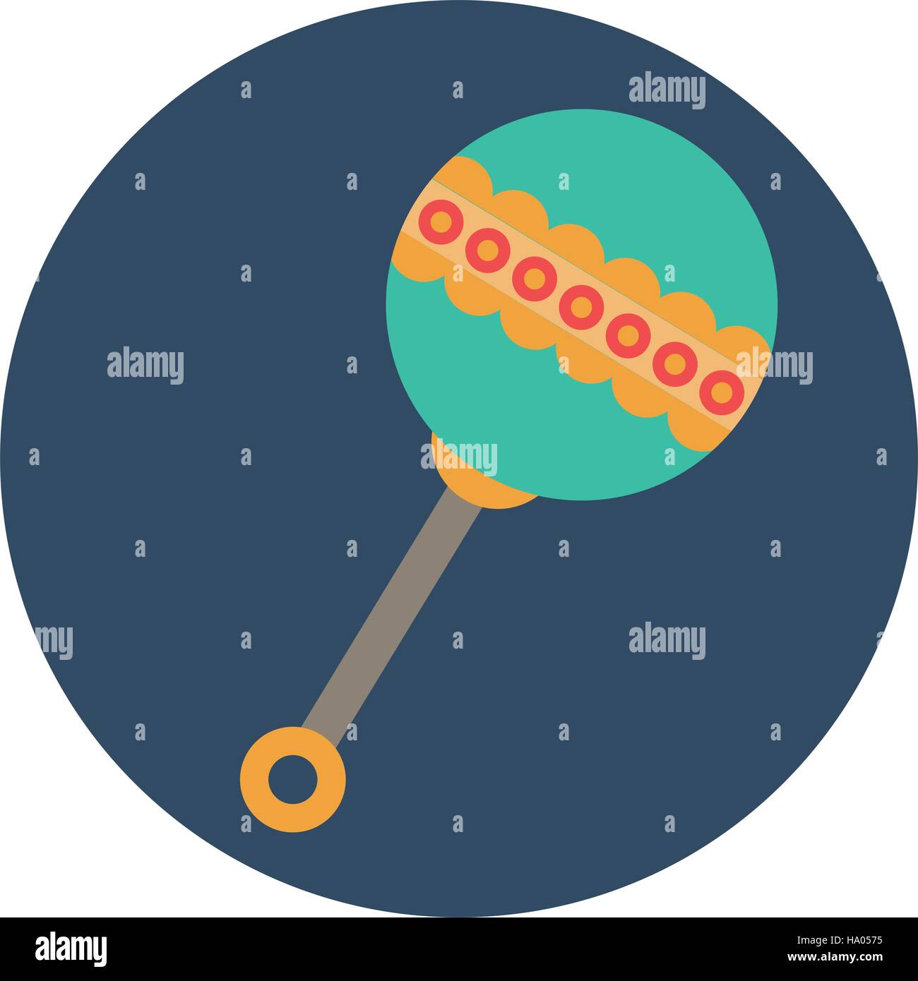 Maraca icon. Baby object child childhood infant theme. Isolated design ...