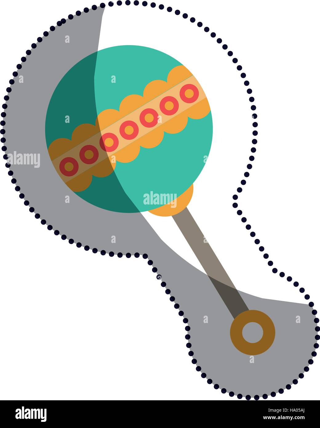Maraca icon. Baby object child childhood infant theme. Isolated design ...