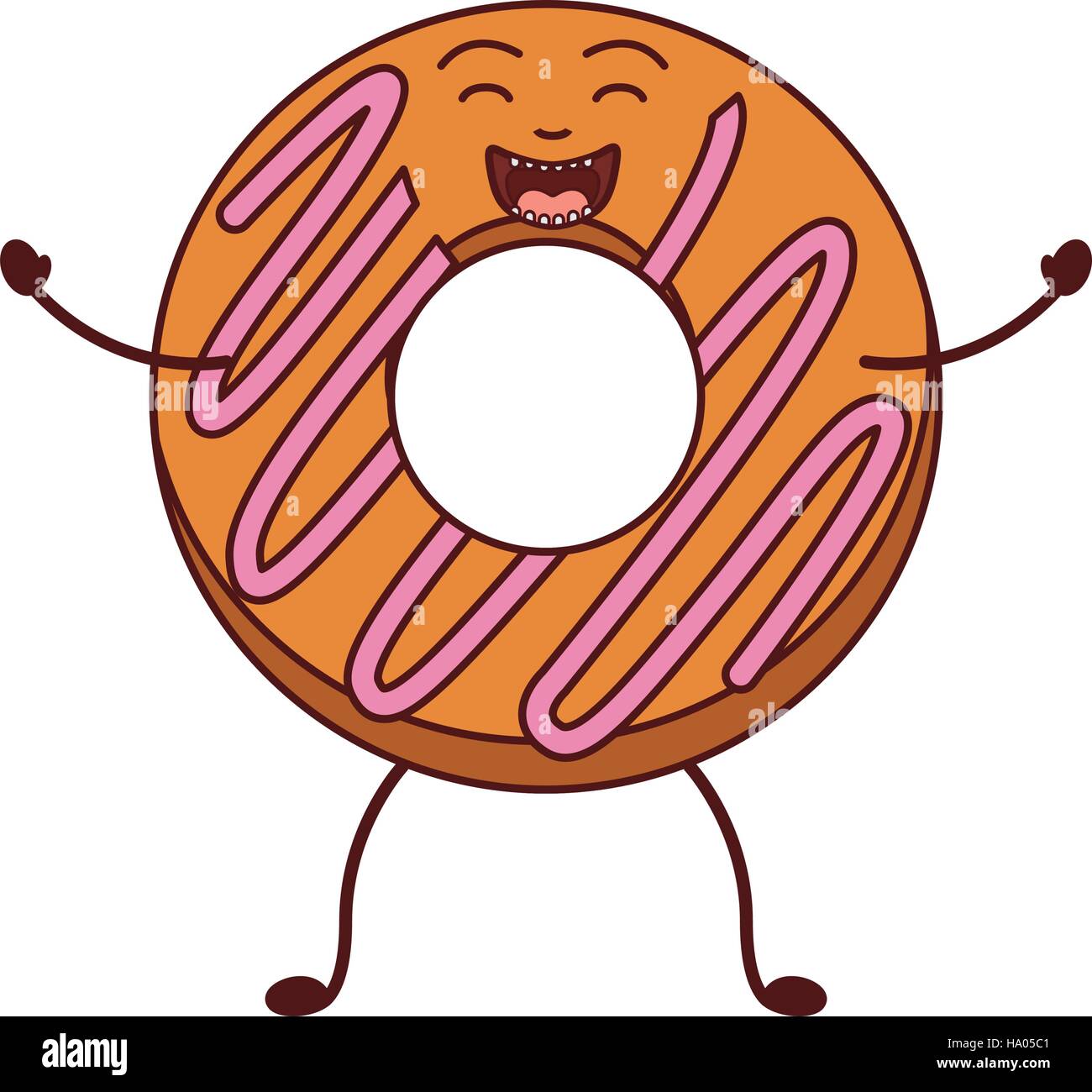 Donut cartoon decorated icon. Dessert sweet pastry and bakery theme ...
