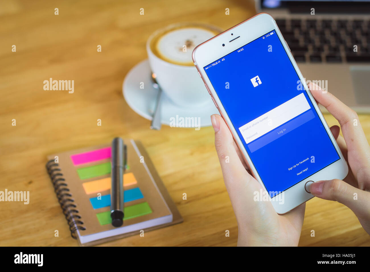 Facebook login page on iphone hi-res stock photography and images - Alamy