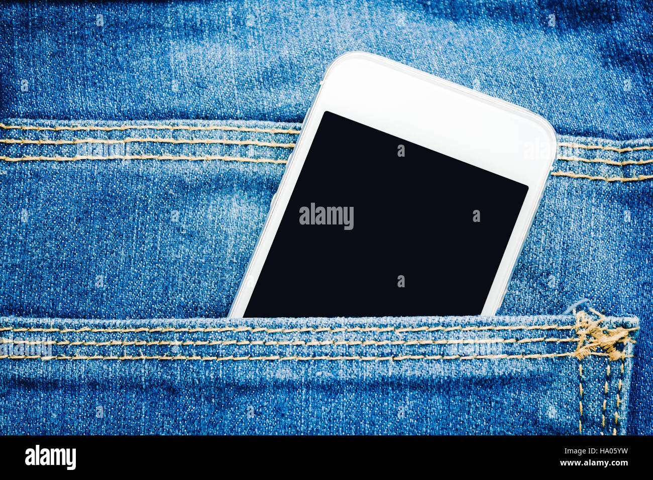 mobile phone in pocket with black screen. focus on screen Stock Photo ...