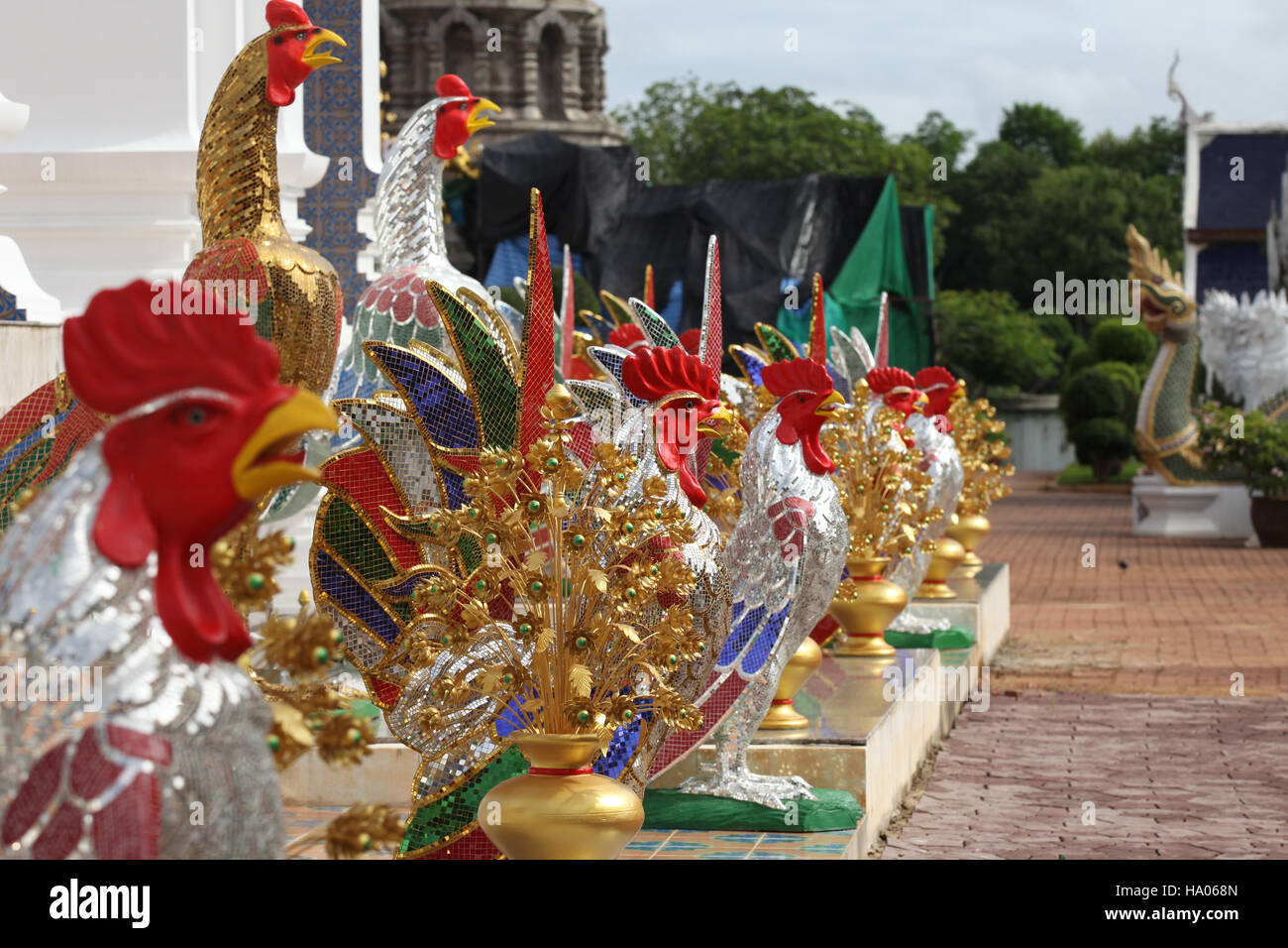 Sculptures of various animals in Thailand, Southeast Asia Stock Photo ...