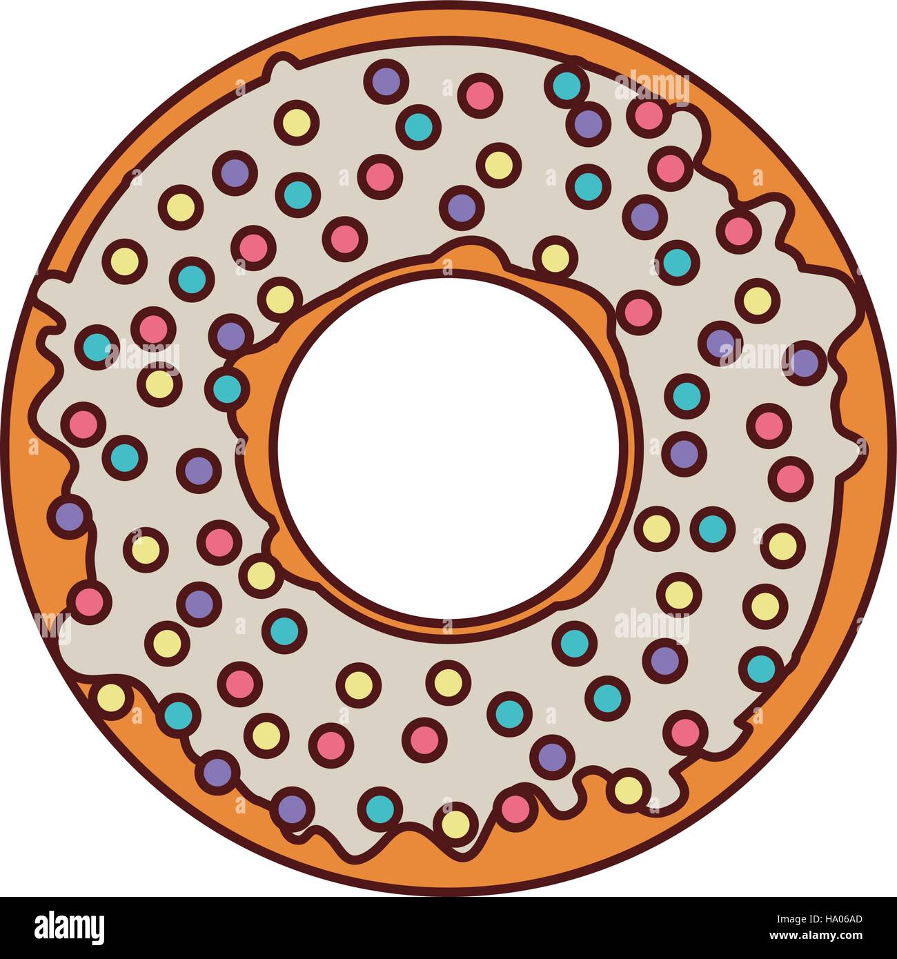 Donut decorated icon. Dessert sweet pastry and bakery theme. Isolated ...