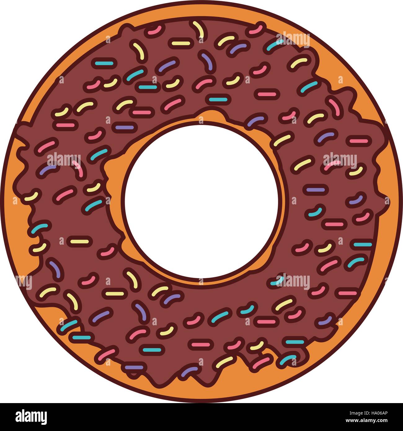 Donut decorated icon. Dessert sweet pastry and bakery theme. Isolated ...