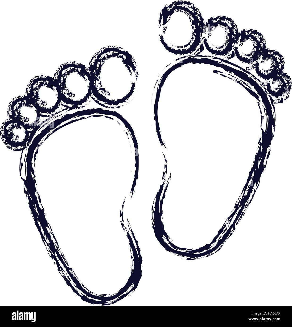 Foot print icon. Baby object child childhood infant theme. Isolated ...