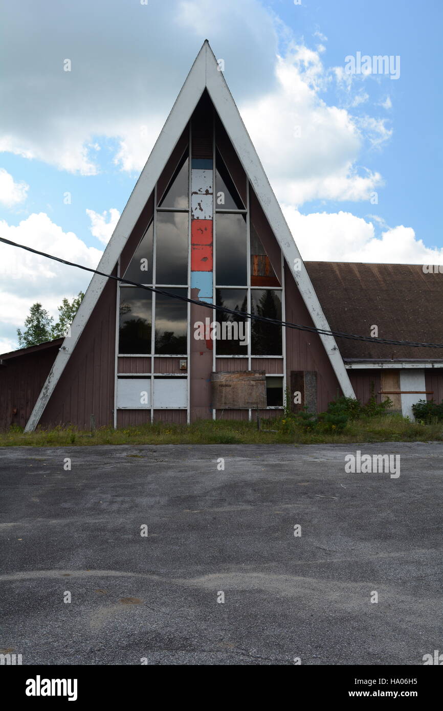 Abandoned A-frame Building Exterior Stock Photo - Alamy