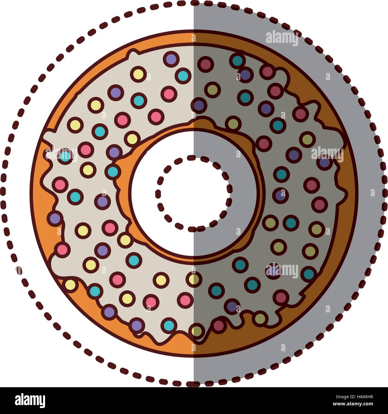 Donut decorated icon. Dessert sweet pastry and bakery theme. Isolated ...
