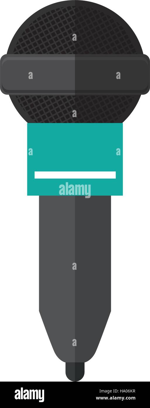 Microphone device icon. Broadcasting journalism news technology media ...