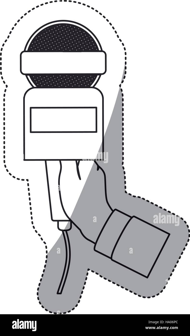 Microphone device icon. Broadcasting journalism news technology media ...