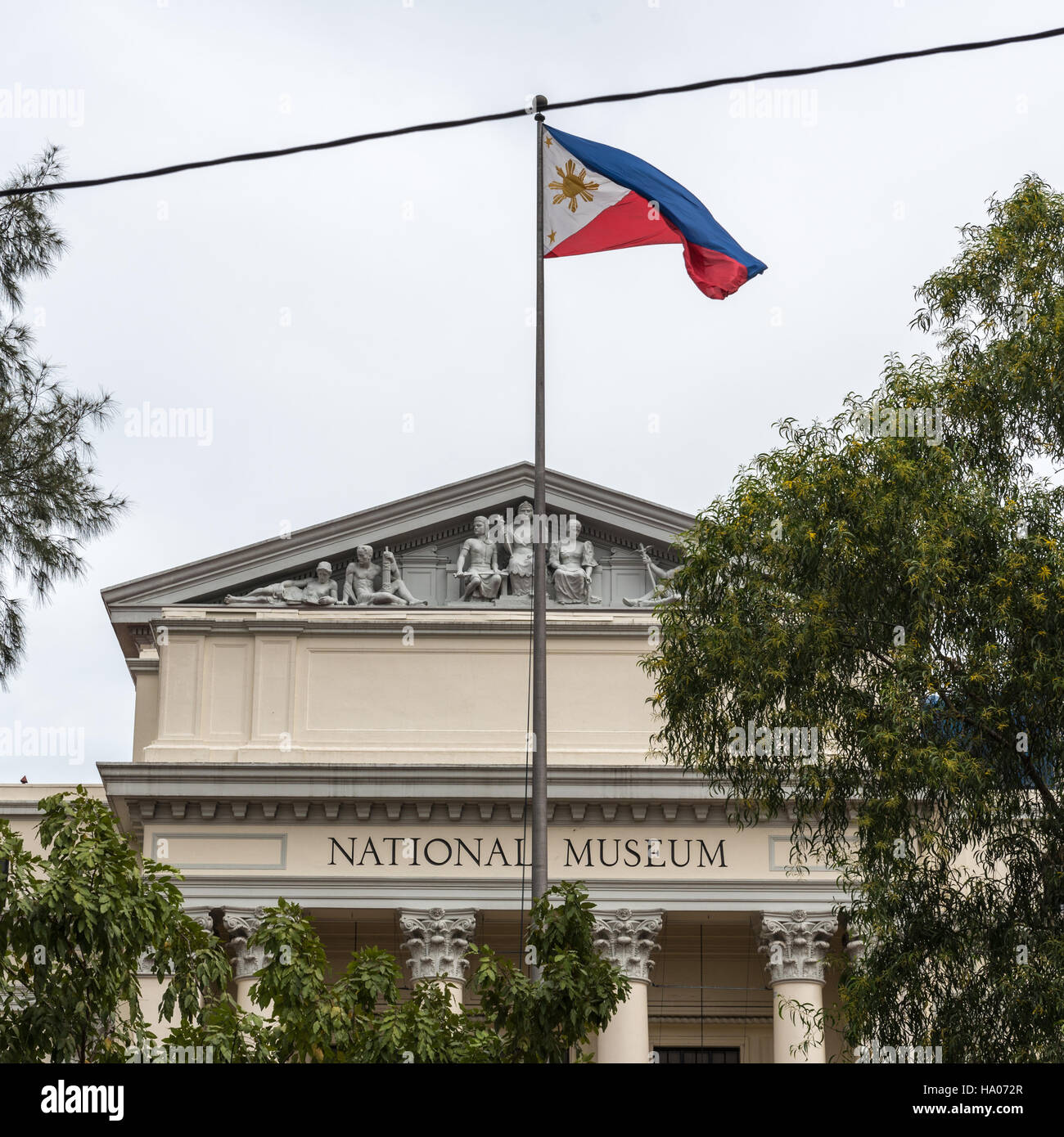 National Museum of Manila, Philippines with national flag Stock Photo ...