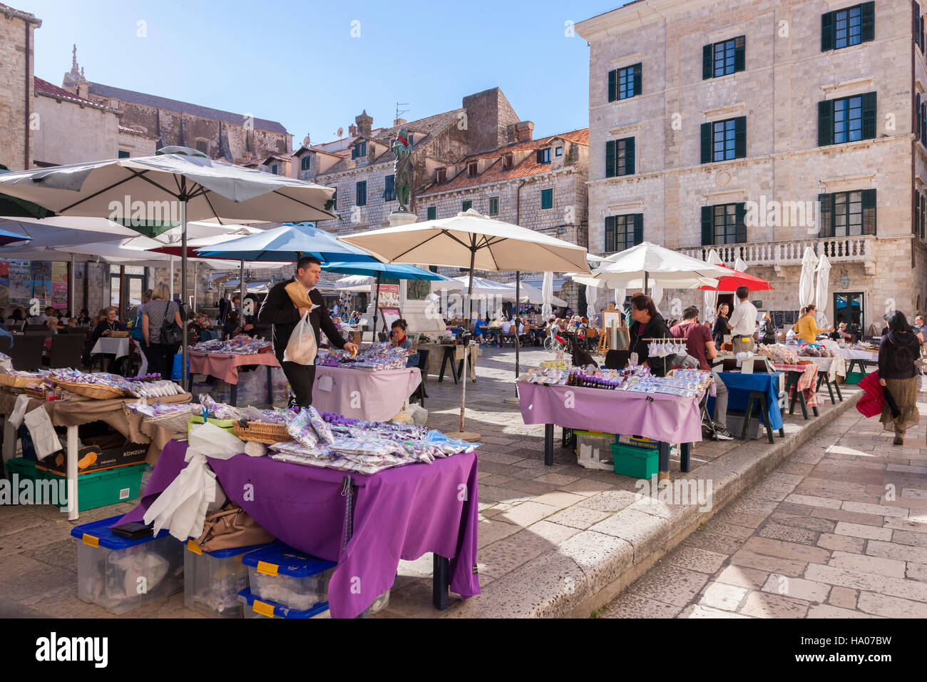 Local market in the old city of Dubrovnik, Croatia Stock Photo - Alamy