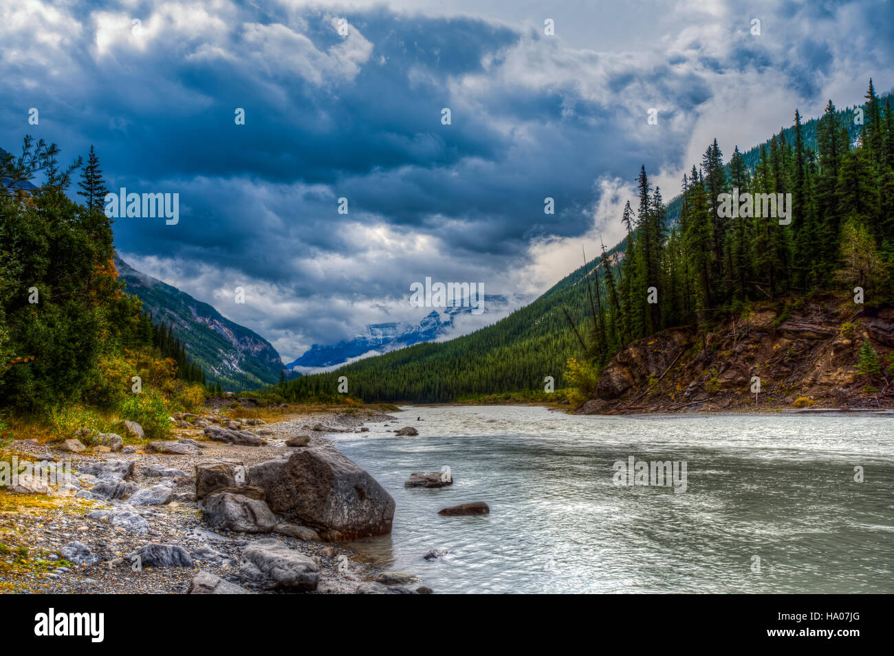Scenic mountain river Banff National Park Alberta Canada Stock Photo ...