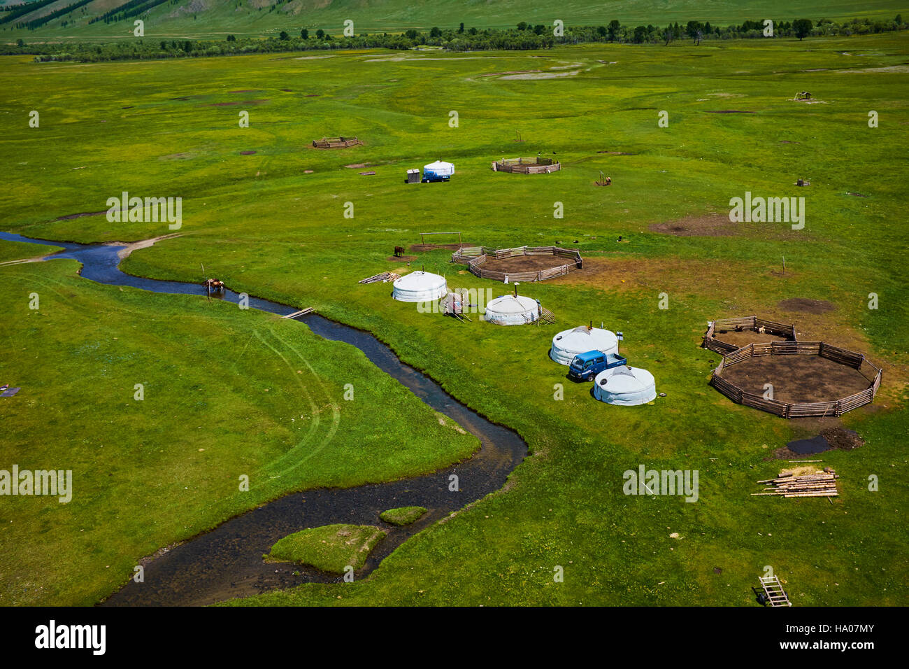 Mongolia, Arkhangai province, yurt nomad camp in the steppe Stock Photo - Alamy