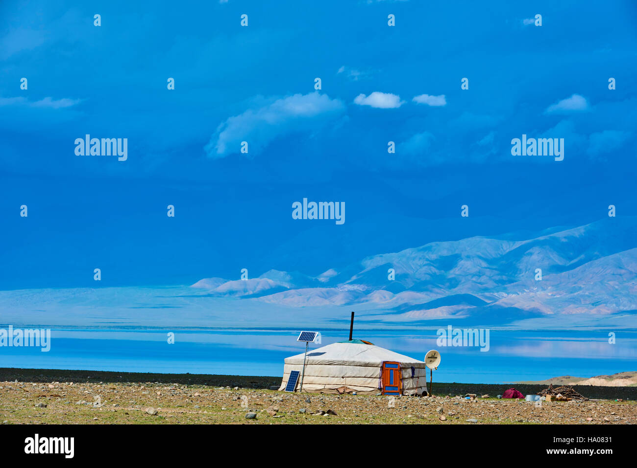 Mongolia, Uvs province, western Mongolia, nomad camp near the lake Achit Nuur Stock Photo - Alamy
