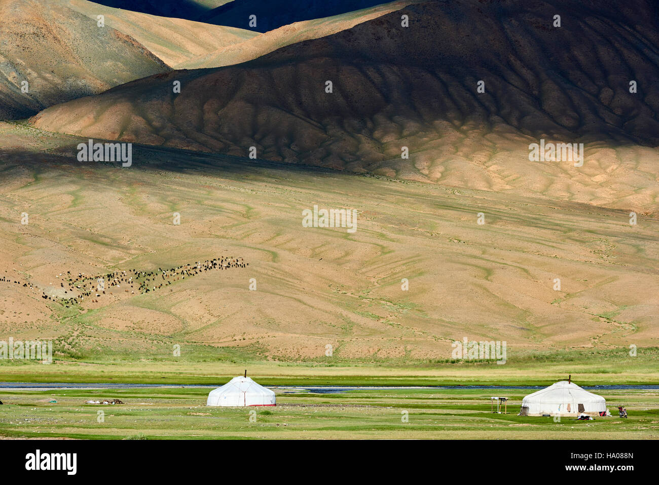 Mongolia, Bayan-Ulgii province, western Mongolia, the colored mountains ...