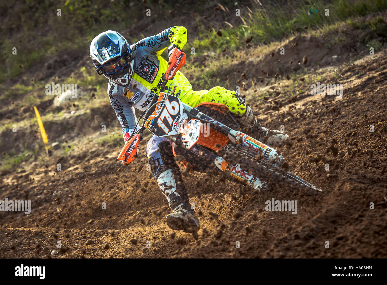 motocross rider in the race Stock Photo - Alamy