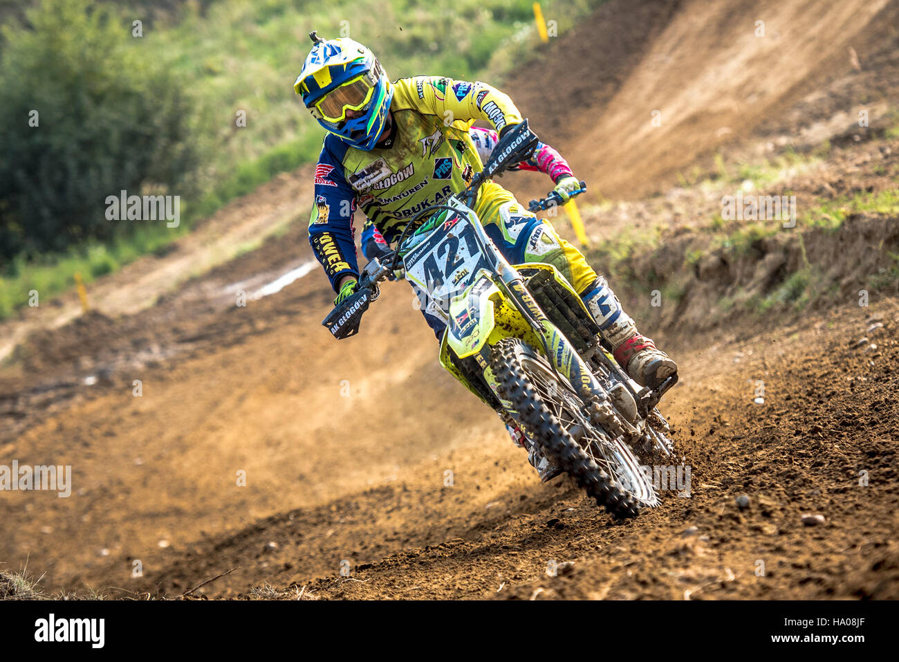 motocross rider in the race Stock Photo - Alamy