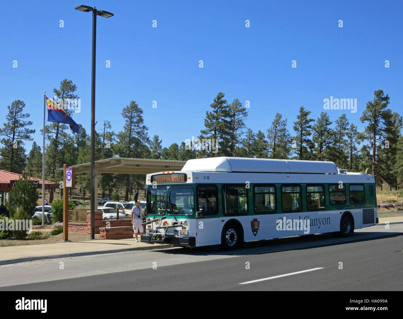 A photo showing the Park and Ride shuttle service at Tusayan, near ...