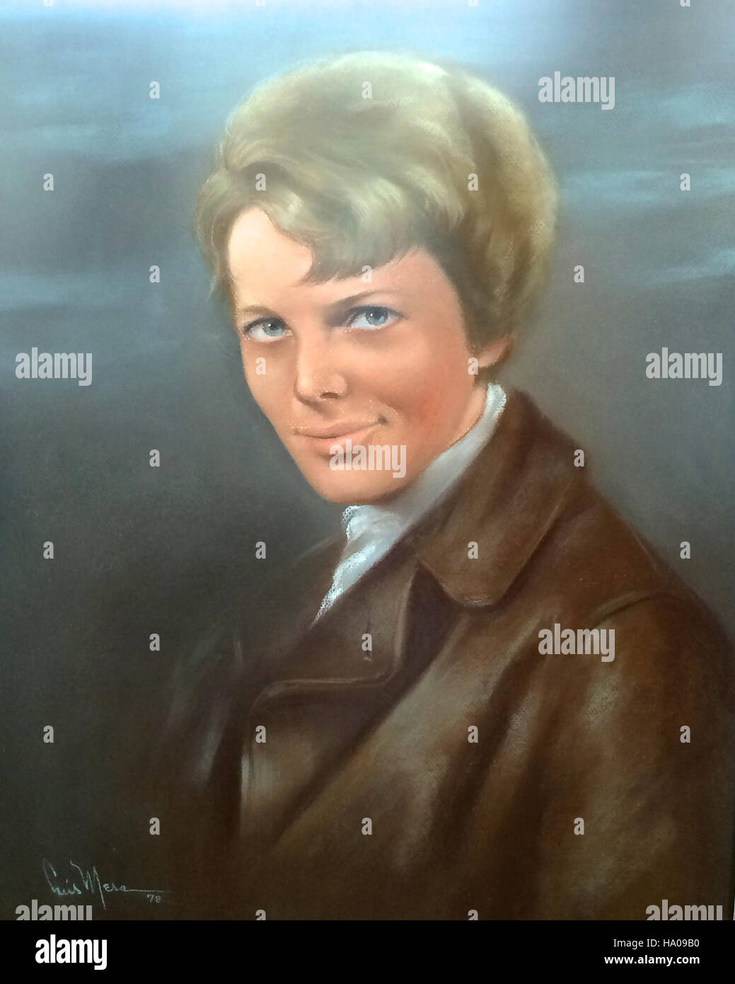Amelia Earhart's portrait at the Wright Brothers National Memorial ...
