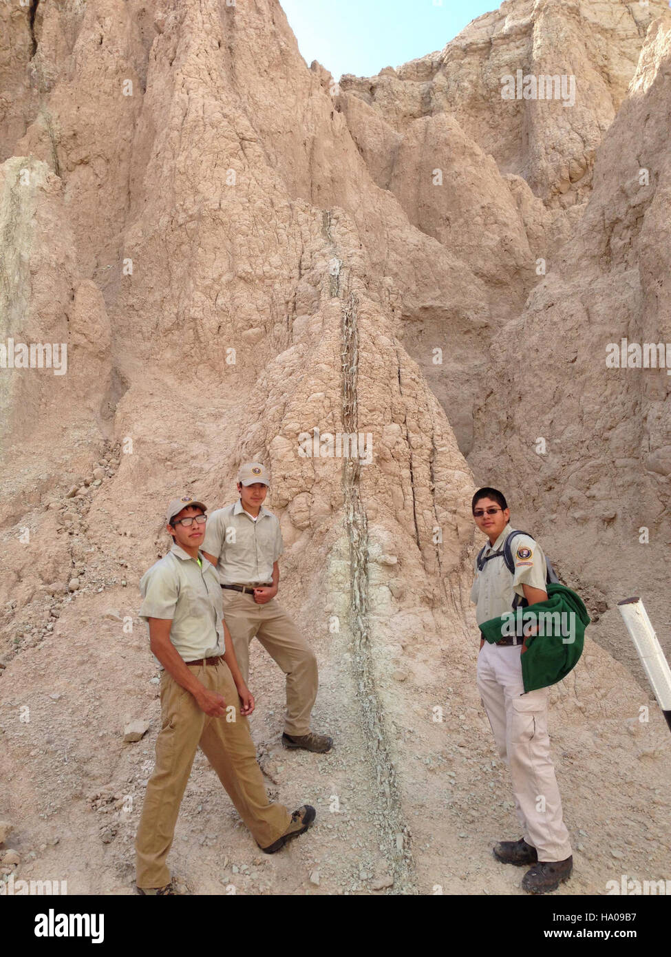Interns work at Clastic Dike in Badlands National Park, contributing to ...