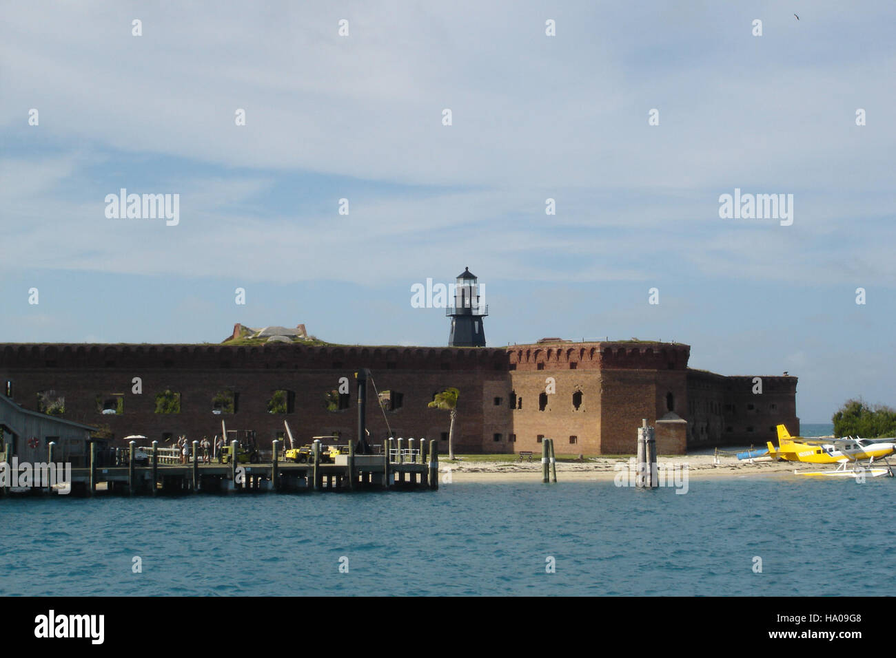 Fort Jefferson in Dry Tortugas National Park, with its iconic harbor ...