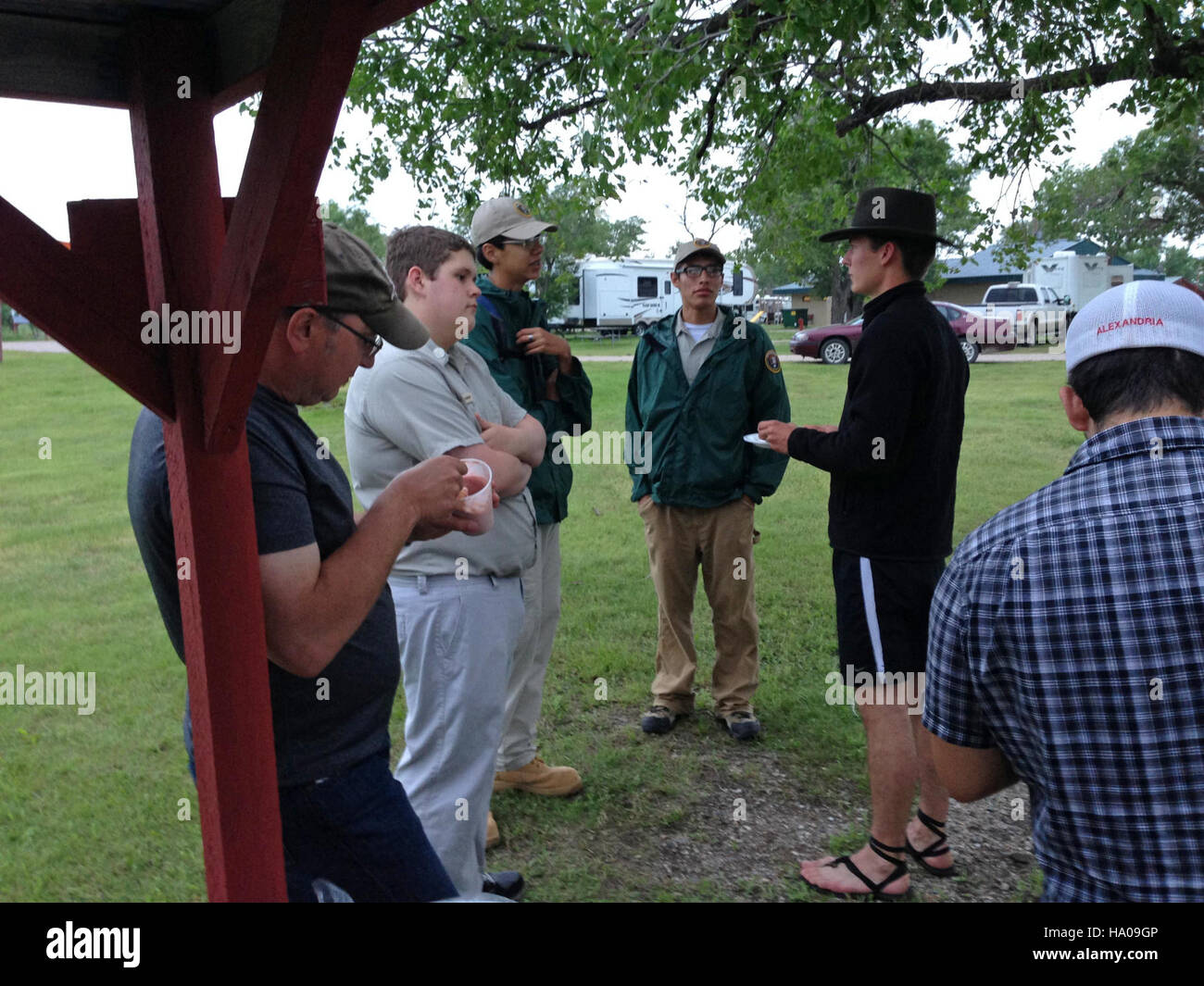 Interns and the Montana Conservation Corps gather for a dinner ...