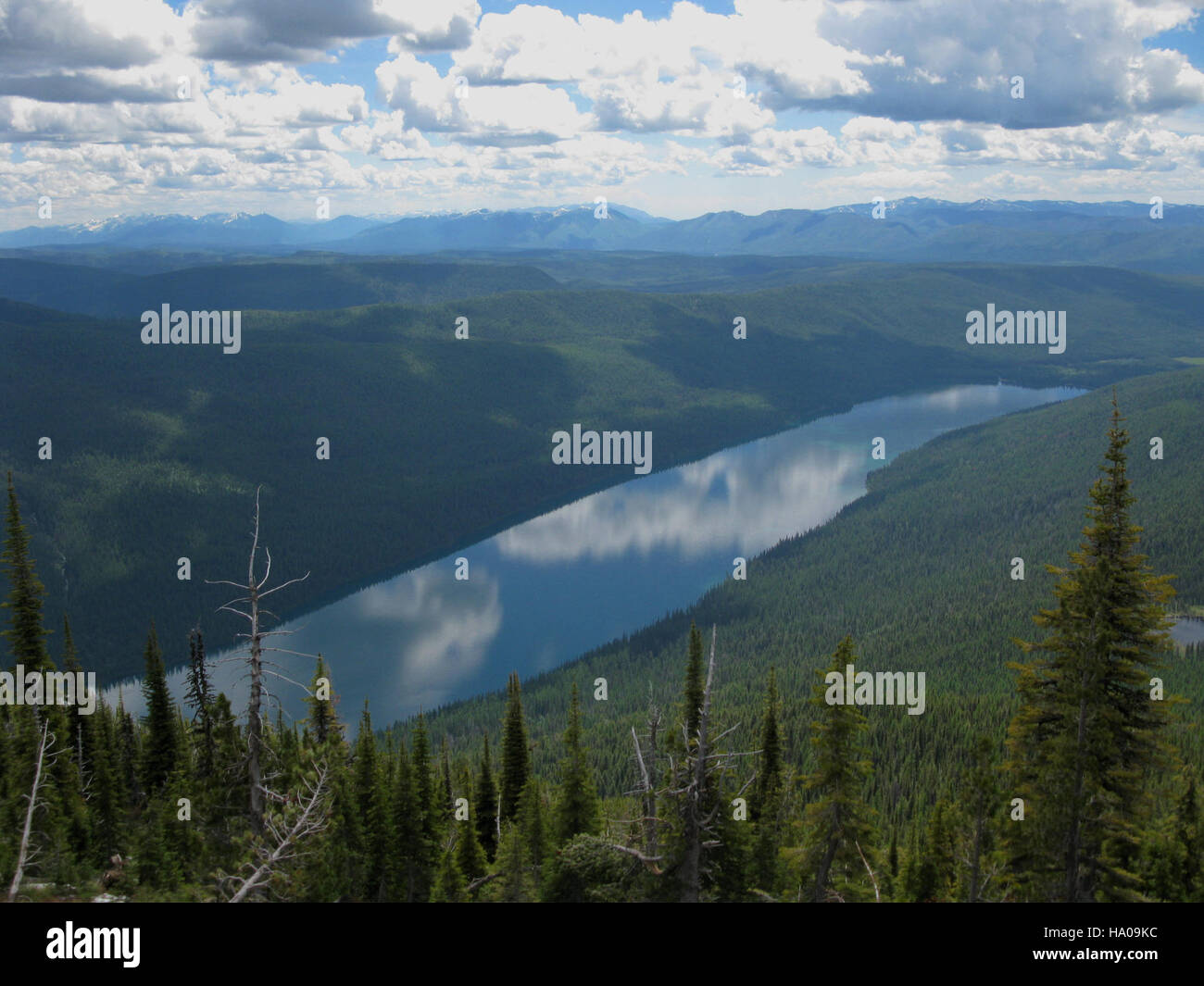 Bowman Lake, as seen from Numa Lookout in Glacier National Park, offers ...