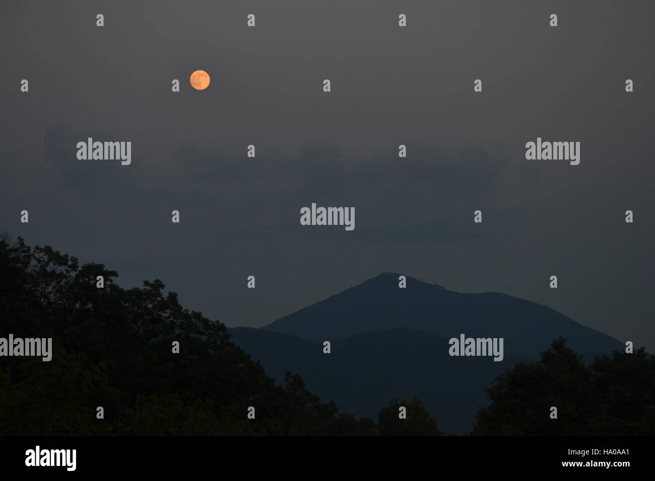 A stunning moonrise over Sharp Top Mountain, captured in July 2014. The ...