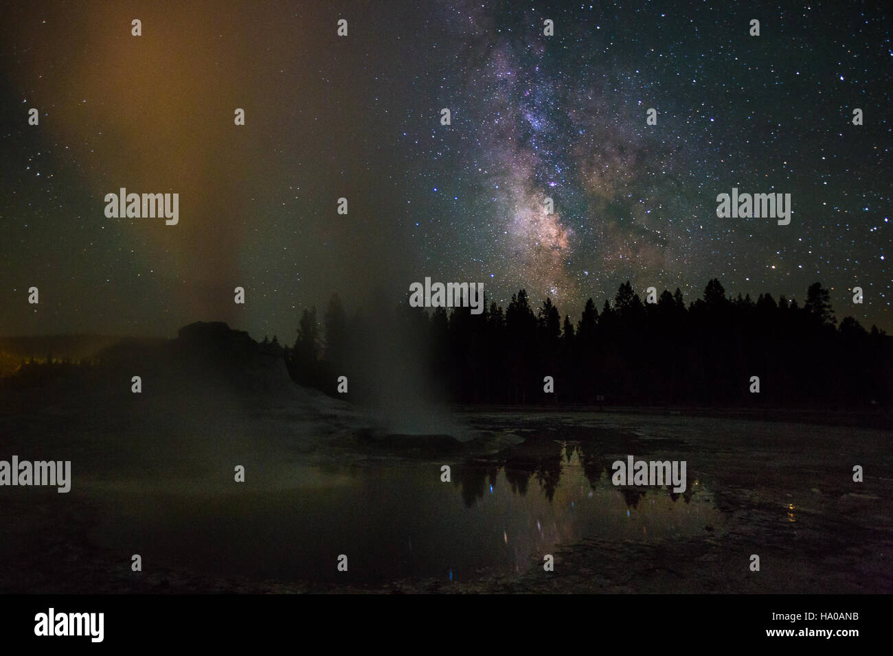 Castle Geyser, located in Yellowstone National Park, is a powerful ...