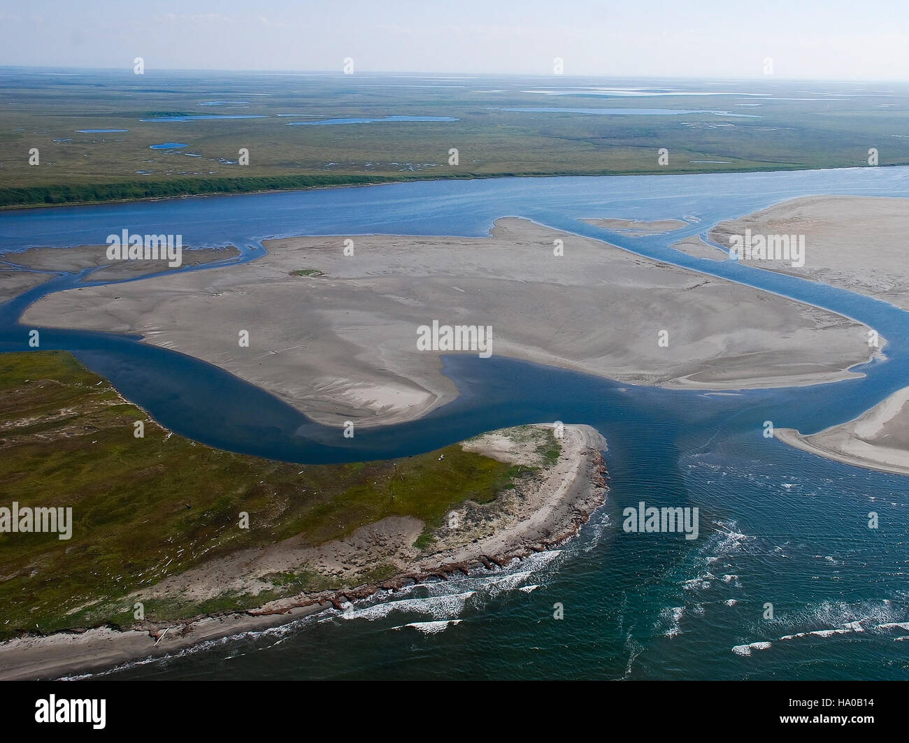 An aerial view of the Bering Land Bridge, highlighting the connection ...