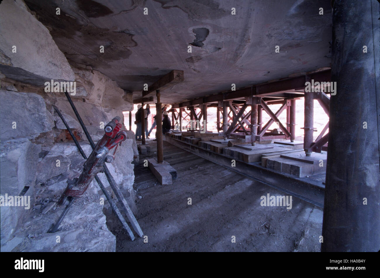 A historic image of the Cape Hatteras Lighthouse, taken during its 1999 ...