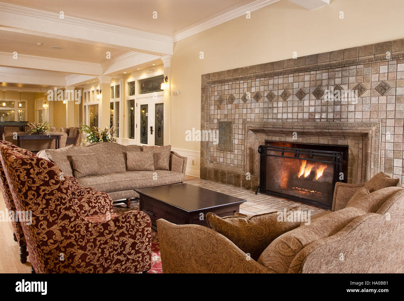 yellowstonenps 16970815078 Lake Yellowstone Hotel Lobby Fireplace Stock ...