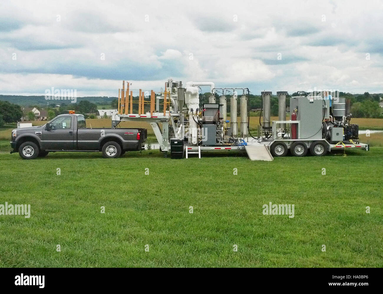 This image showcases a mobile pyrolysis system developed for on-farm ...