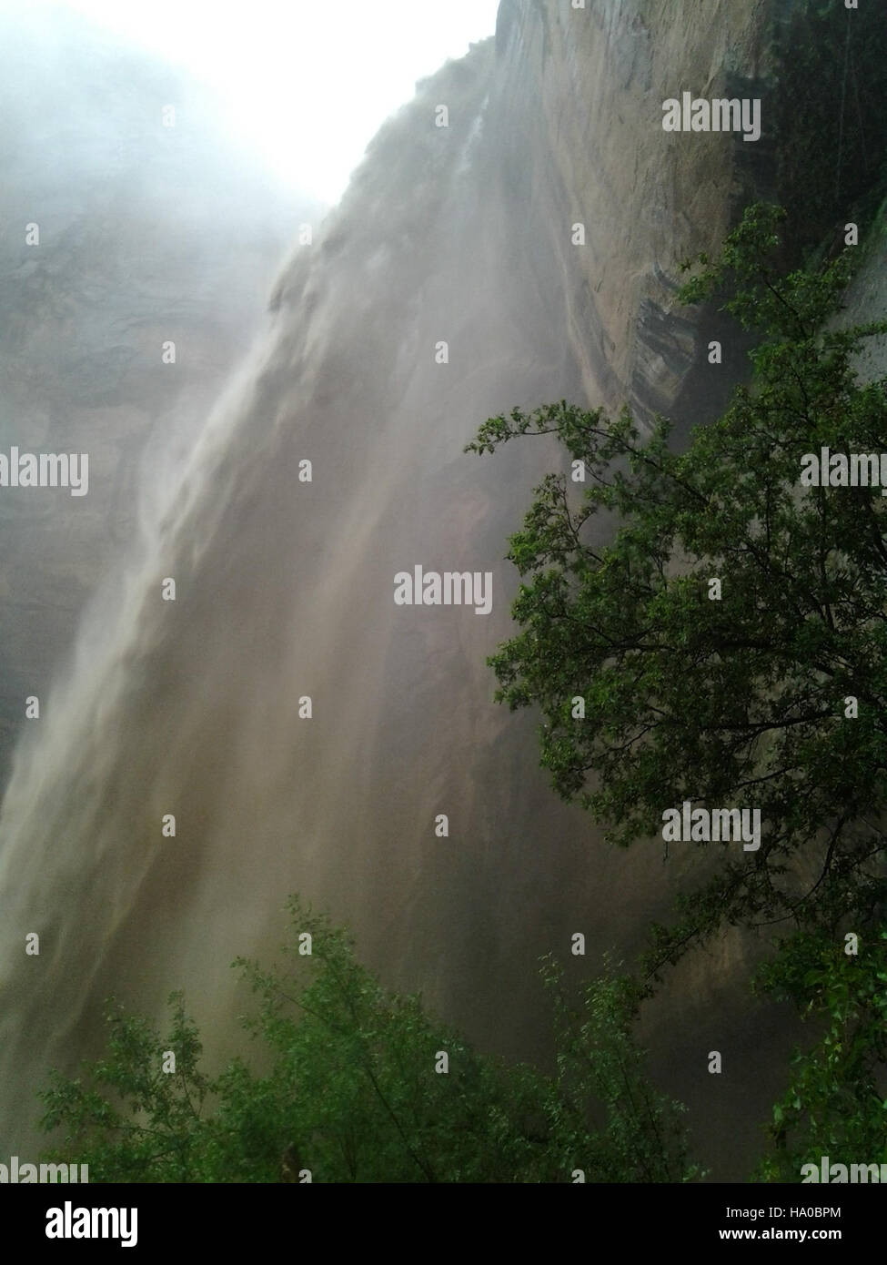A view from under the iconic Weeping Rock in Zion National Park. The ...
