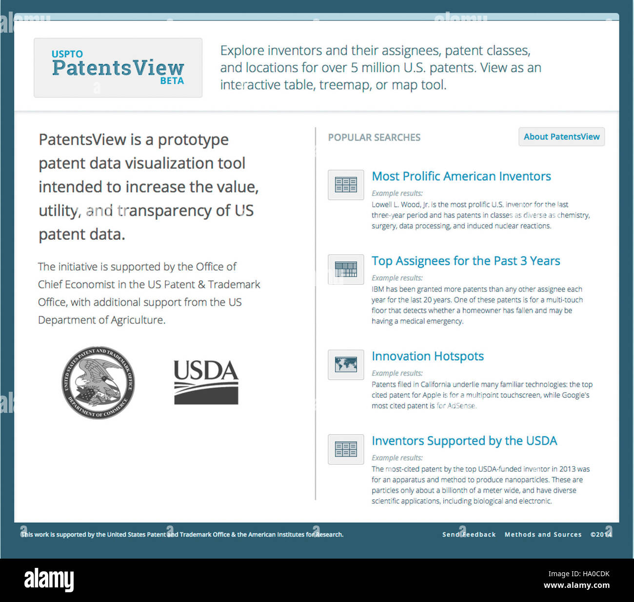 The USPTO PatentView Beta offers tools to explore and analyze patents ...