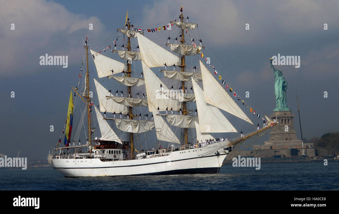 The BAE Guayas, a ship from Ecuador, visited Ellis Island National Park ...
