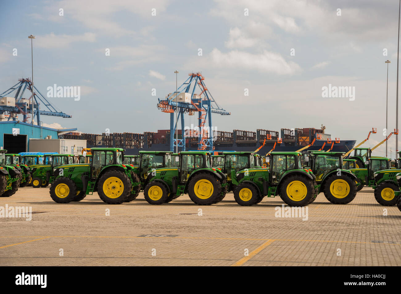 This image shows the Port of Baltimore's Dundalk Marine Terminal, a key ...
