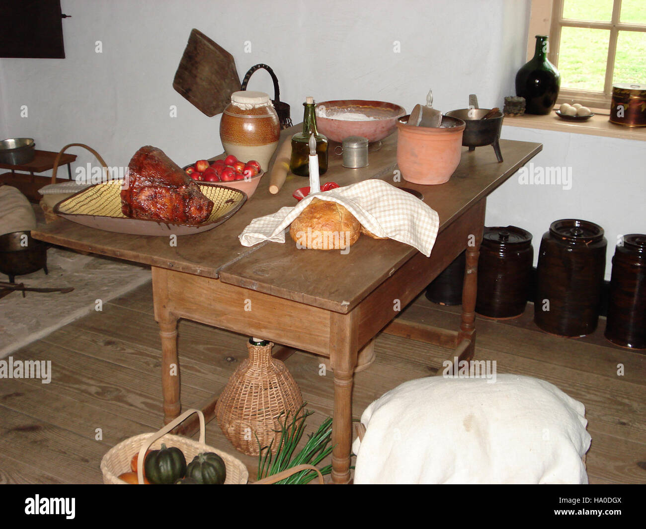 This photo showcases a kitchen table at Valley Forge National Park ...