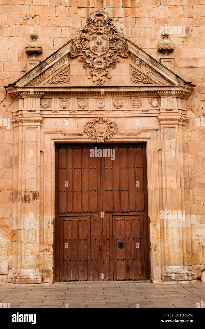 Nice old door with wrought iron decoration Stock Photo - Alamy