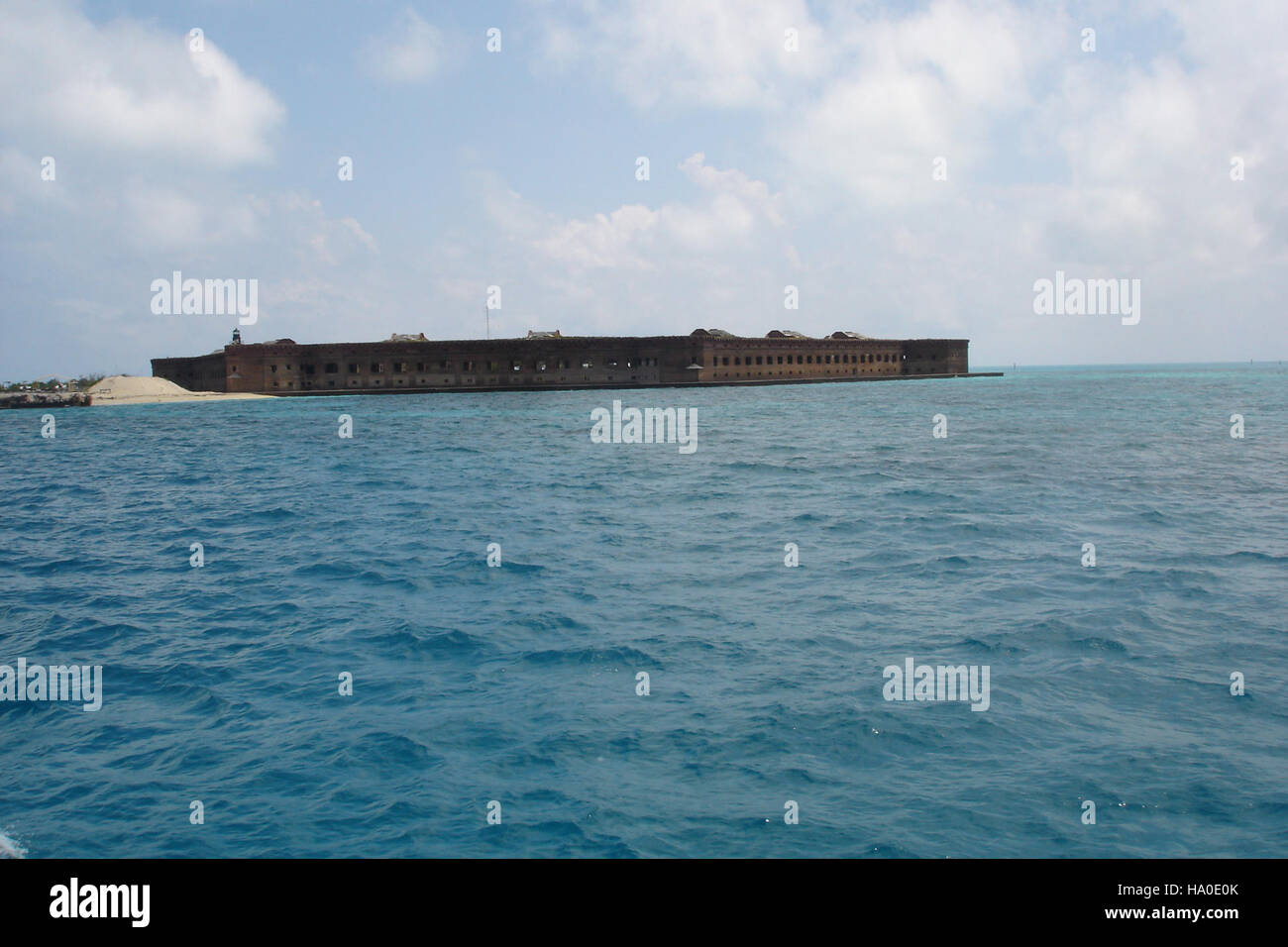 A view of Fort Jefferson in Dry Tortugas National Park, captured from ...